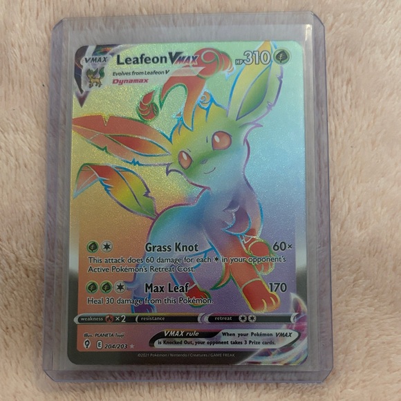 Pokemon | Toys | Pokemon Leafeon Vmax Secret Swsh7 Evolving Skies ...